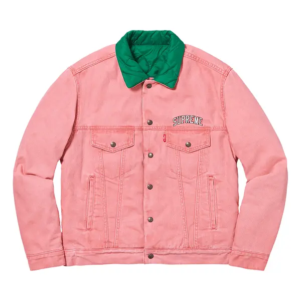 Supreme X Levi's Quilted Reversible Trucker Jacket - Pink