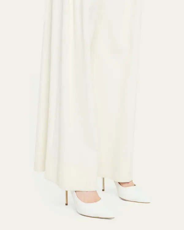 Manolo Blahnik Camparisli Leather Mary Jane Slingback Pumps - White
