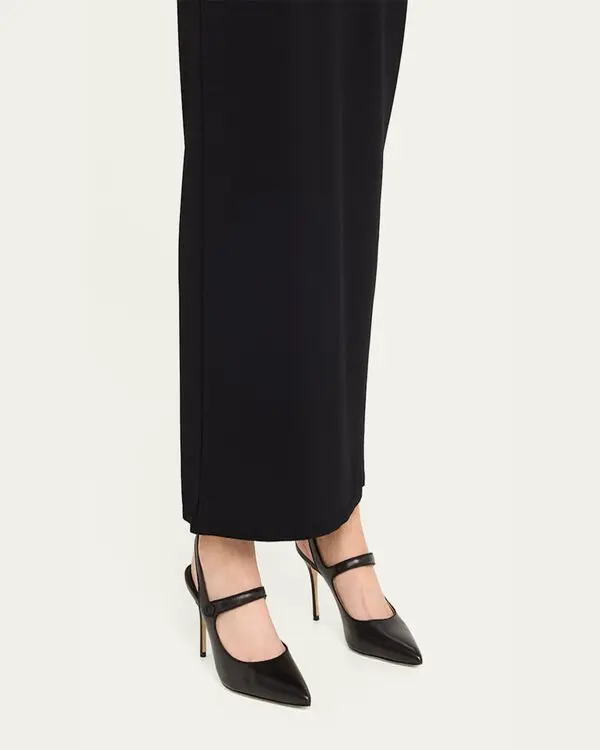Manolo Blahnik Camparisli Leather Mary Jane Slingback Pumps - White