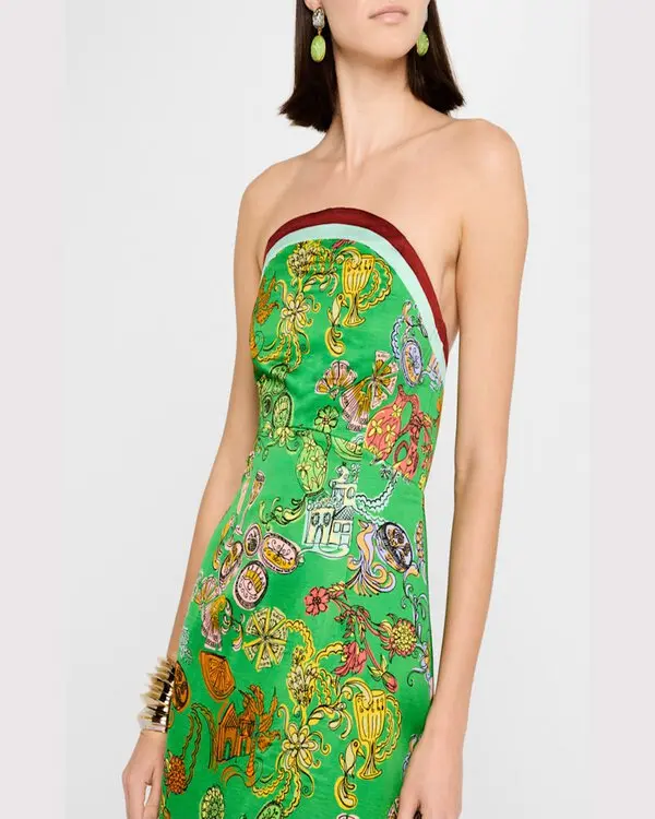 knee length dresses for ladies Alemais Iris Strapless Gown in Green (TS)  Hampden Clothing