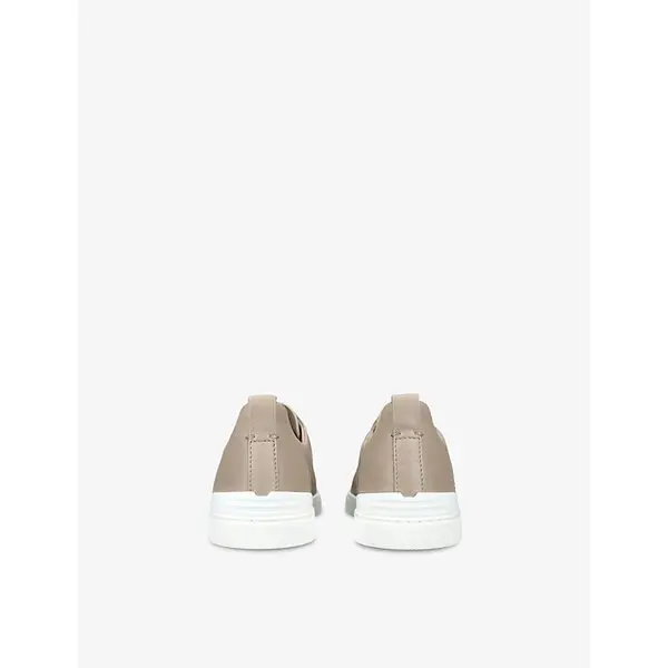 Zegna Triple Stitch Secondskin Leather Low-top Trainers - Grey Mid