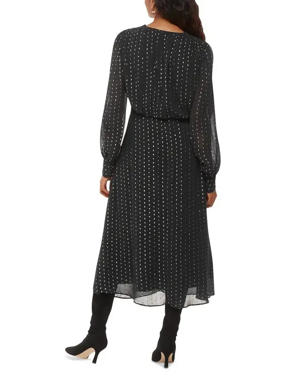Whistles Petites Metallic Stripe Midi Dress