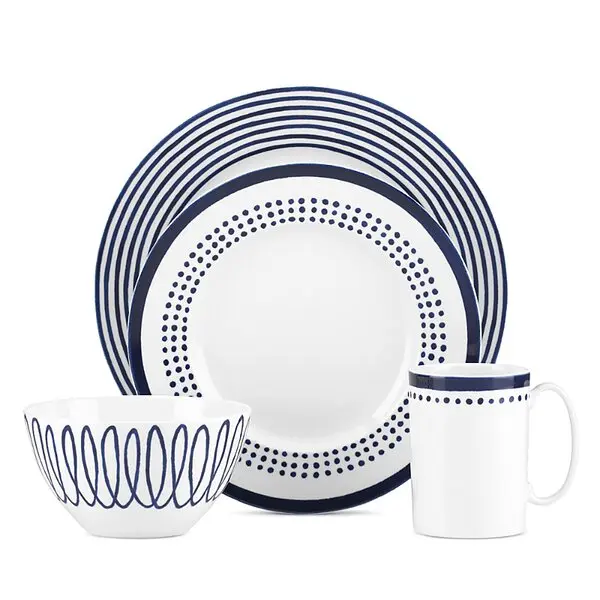 Kate Spade New York Charlotte Street East 4-piece Place Setting - Navy East
