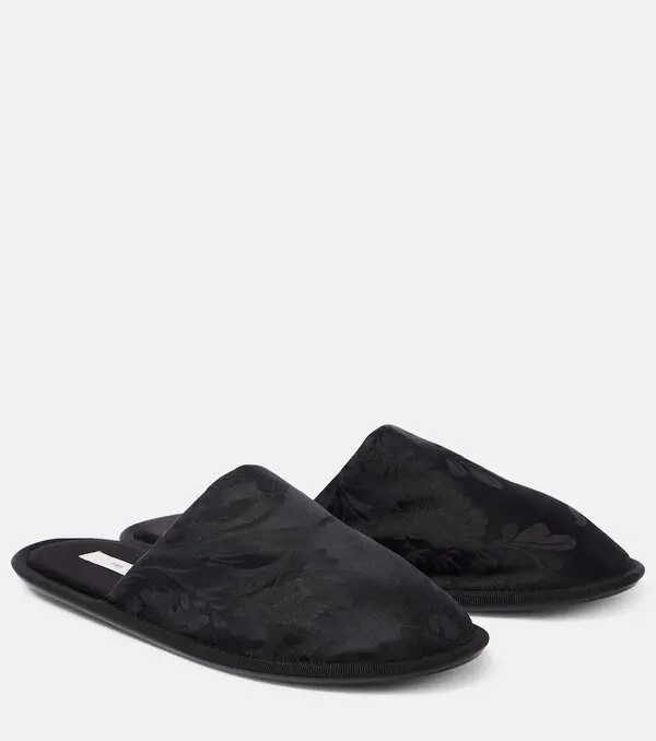 THE ROW Frances Floral Jacquard Slippers