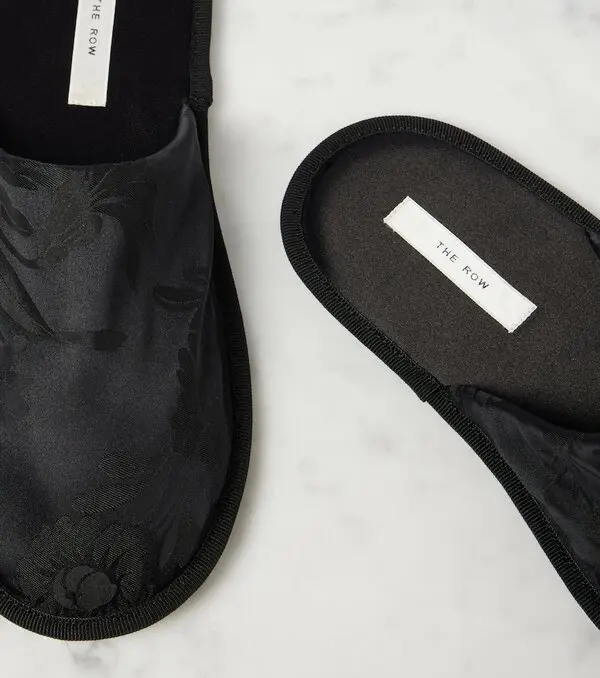 THE ROW Frances Floral Jacquard Slippers