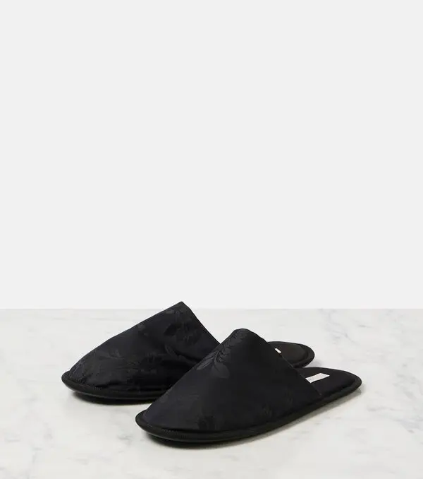 THE ROW Frances Floral Jacquard Slippers