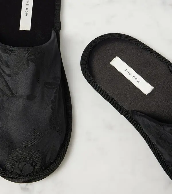 THE ROW Frances Floral Jacquard Slippers