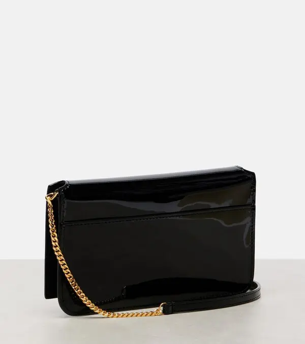 Saint Laurent Cassandre Patent Leather Phone Pouch - Black