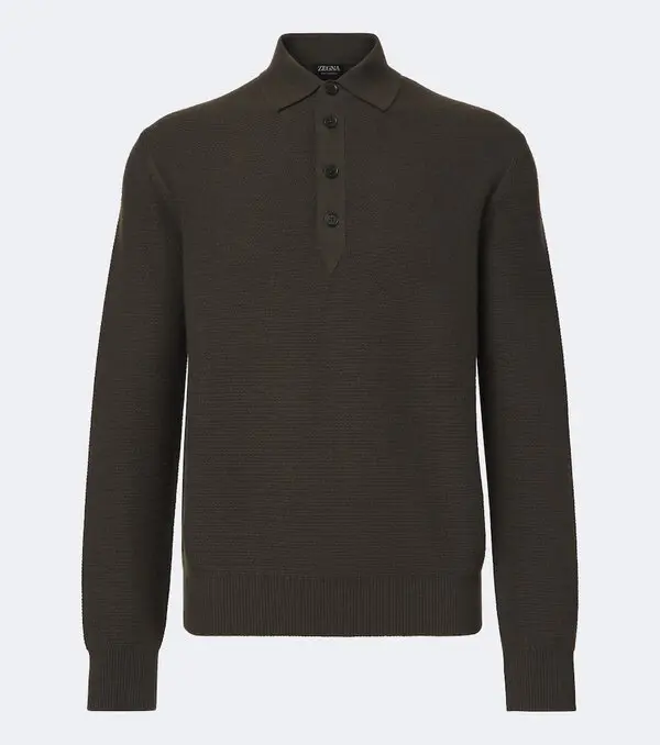 Zegna Cashmere Polo Sweater - Green