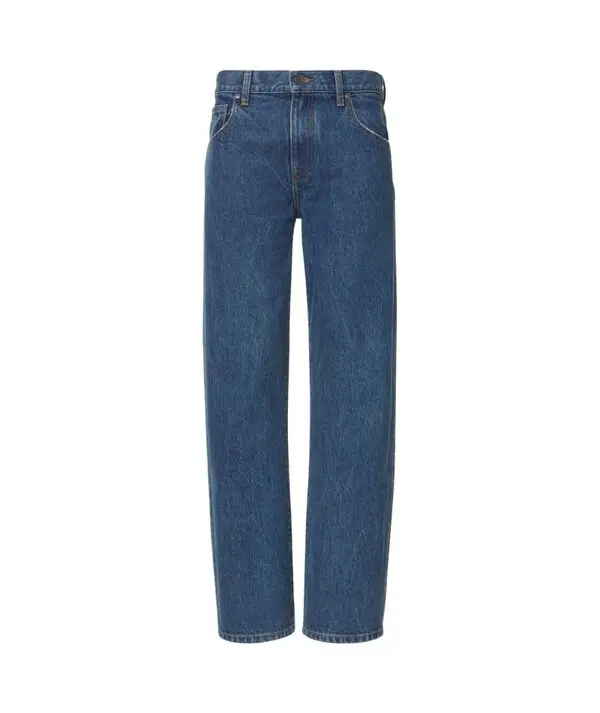 Khaite Kerrie Mid-rise Wide-leg Jeans - Blue