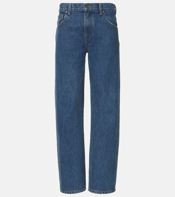 Khaite Kerrie Mid-rise Wide-leg Jeans - Blue