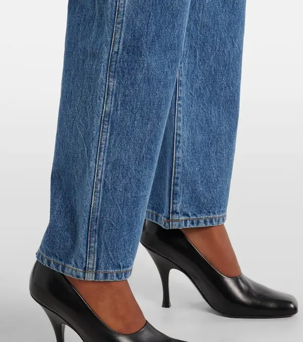 Khaite Kerrie Mid-rise Wide-leg Jeans - Blue