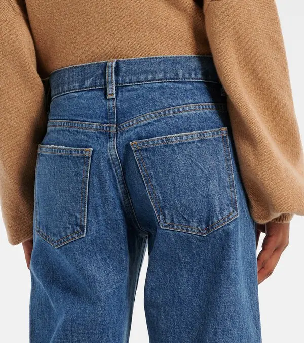 Khaite Kerrie Mid-rise Wide-leg Jeans - Blue
