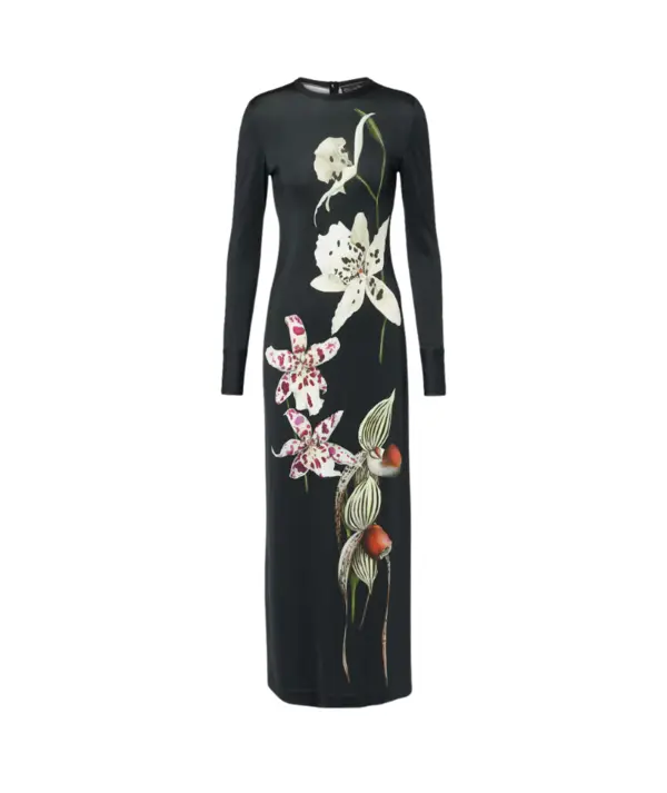 Oscar De La Renta Floral Jersey Maxi Dress In Multicoloured - 30% Off |  Editorialist