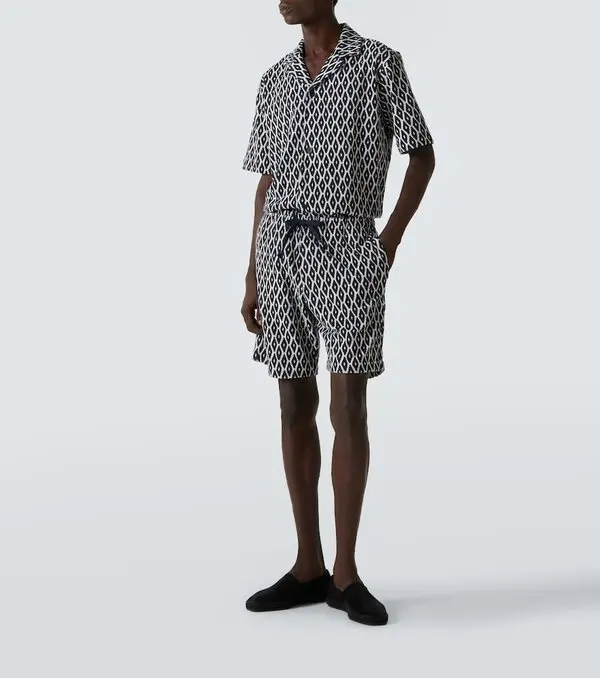 Orlebar Brown Printed Cotton-blend Terry Shorts
