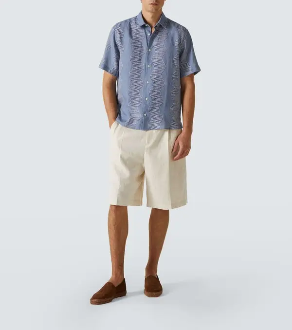 Frescobol Carioca Castro Printed Linen Shirt