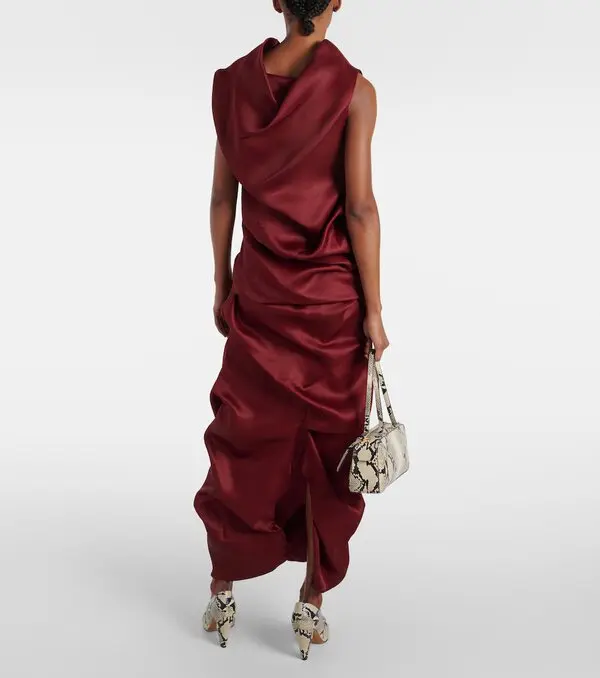 Khaite Luola Draped Silk Top - Red