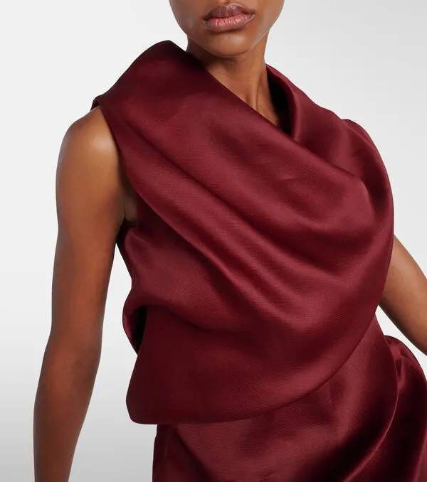 Khaite Luola Draped Silk Top - Red