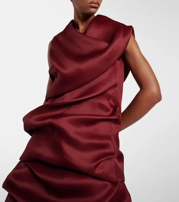 Khaite Luola Draped Silk Top - Red