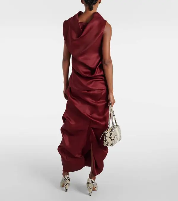 Khaite Luola Draped Silk Top - Red