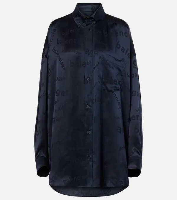 Balenciaga Cocoon Silk Shirt - Black