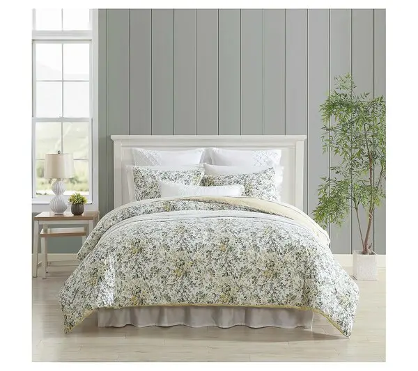 Laura Ashley Country Meadow Gold Twin Comforter Sham Set - One-color