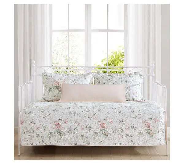 Laura Ashley Breezy Floral Quilted Daybed Cove Sham Set - One-color