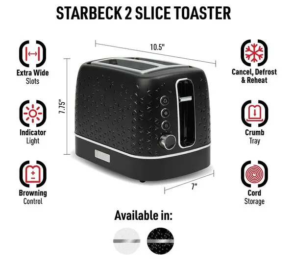 HADEN Starbeck 2-slice Wide Slot Toaster
