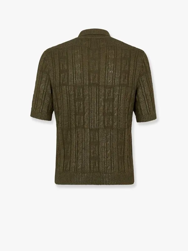 Fendi Braided Wool Polo Shirt Withff Details