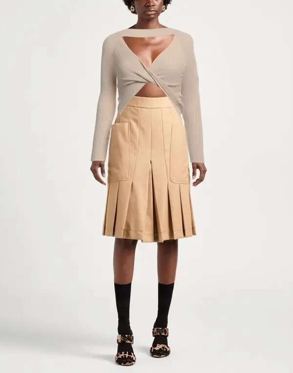 VICOLO Knitted Crewneck Top - Beige