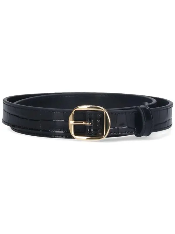 Coperni Crocodile-effect Leather Belt - Black