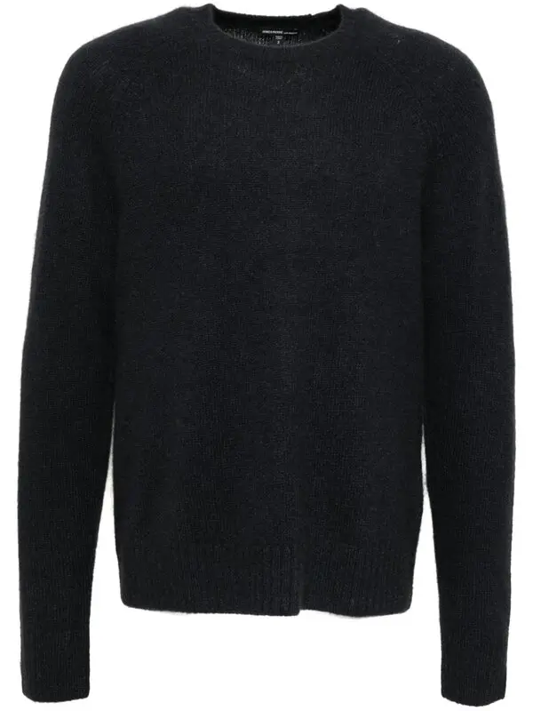 JAMES PERSE Lightweight Textured Cashmere Crew - Black