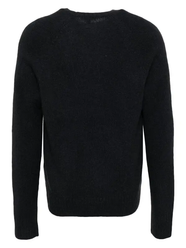 JAMES PERSE Lightweight Textured Cashmere Crew - Black