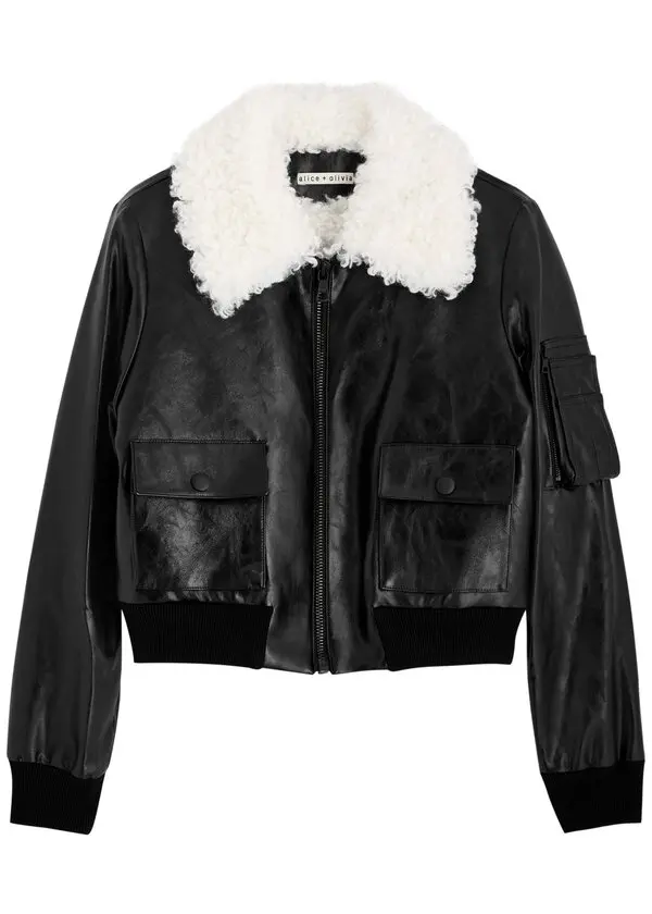 Alice + Olivia Willard Faux Leather Jacket