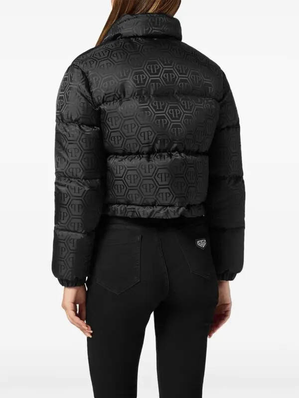 Philipp Plein Monogram Cropped Puffer Jacket