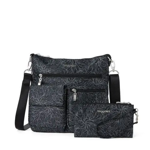 BAGGALLINI Modern Everywhere Slim Cross Body Bag With Rfid Wristlet - Midnight Blossom