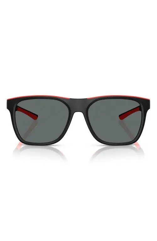 SCUDERIA FERRARI 57mm Square Sunglasses - Matte Black