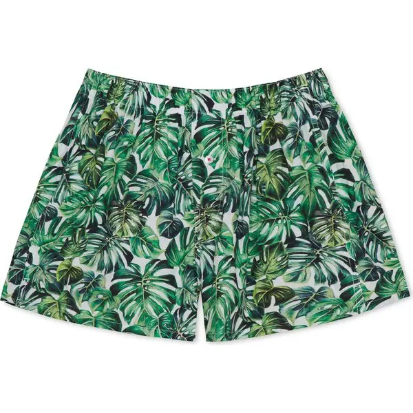 DRUTHERS NYC Organic Cotton Monstera Boxer Short - Green