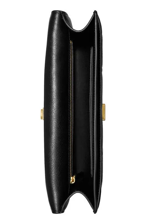 Tory Burch Fleming Convertible Leather Shoulder Bag - Black