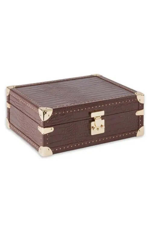 BEY-BERK 8-watch Storage Case - Brown Multi Color