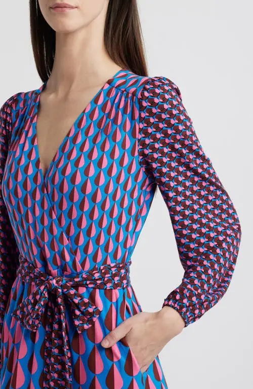 Boden Ophelia Mix Print Faux Wrap Dress In Multi Raindrop Geo - 63% Off |  Editorialist