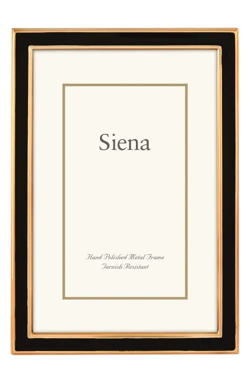 SIENA Enamel & Goldtone Border 4" X 6" Picture Frame - Black