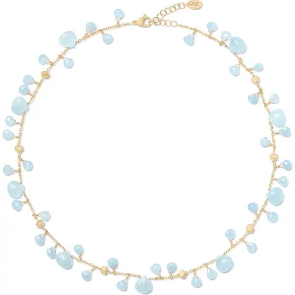 Marco Bicego Paradise Aquamarine Necklace - 18k Yellow Gold