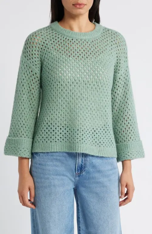 Wit & Wisdom Open Stitch Cuffed Sweater - Heather Spruce
