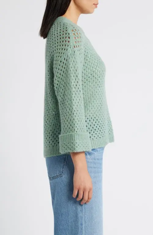 Wit & Wisdom Open Stitch Cuffed Sweater - Heather Spruce