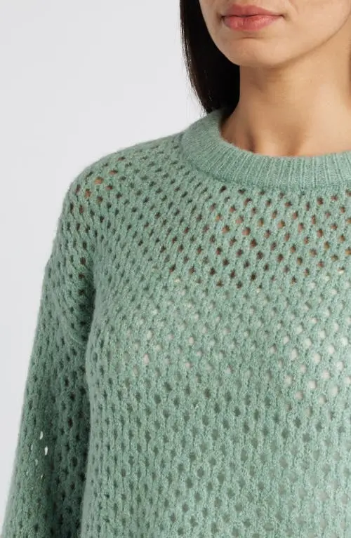 Wit & Wisdom Open Stitch Cuffed Sweater - Heather Spruce