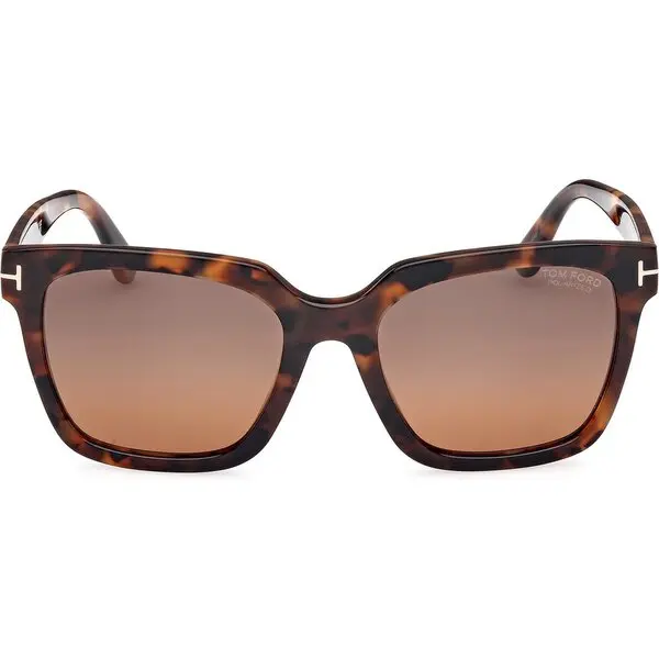 TOM FORD Selby Square Sunglasses - Vntg Dk Havana/ Grad Smk Brown