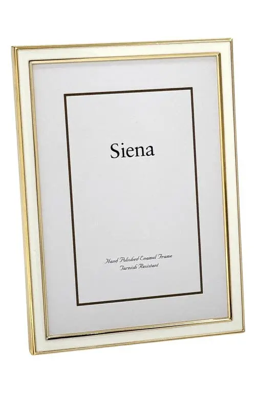 SIENA Enamel & Goldtone Border 5" X 7" Picture Frame - White