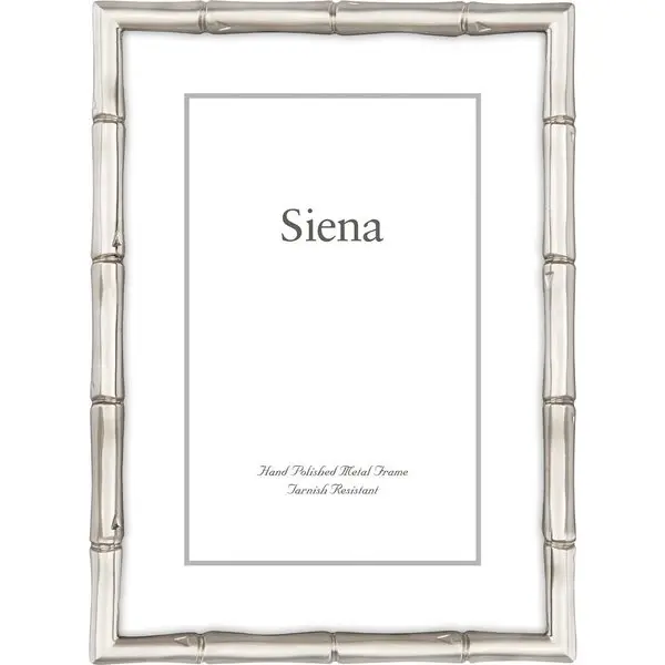SIENA Tone Bamboo Design 4" X 6" Picture Frame - Silver