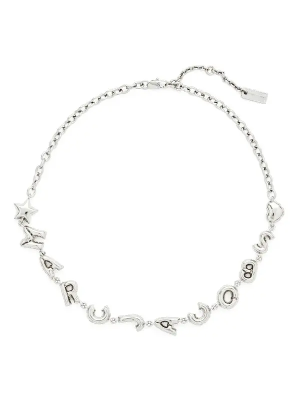 Marc Jacobs Logo-lettering Necklace - Silver